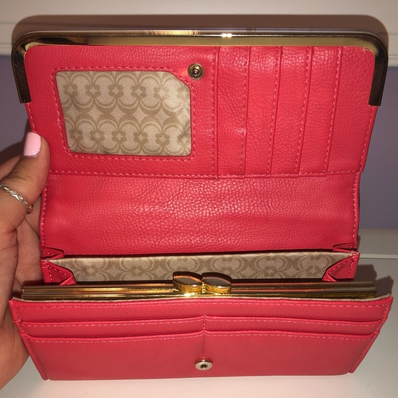 Bags | Coral Pink Wallet | Poshmark